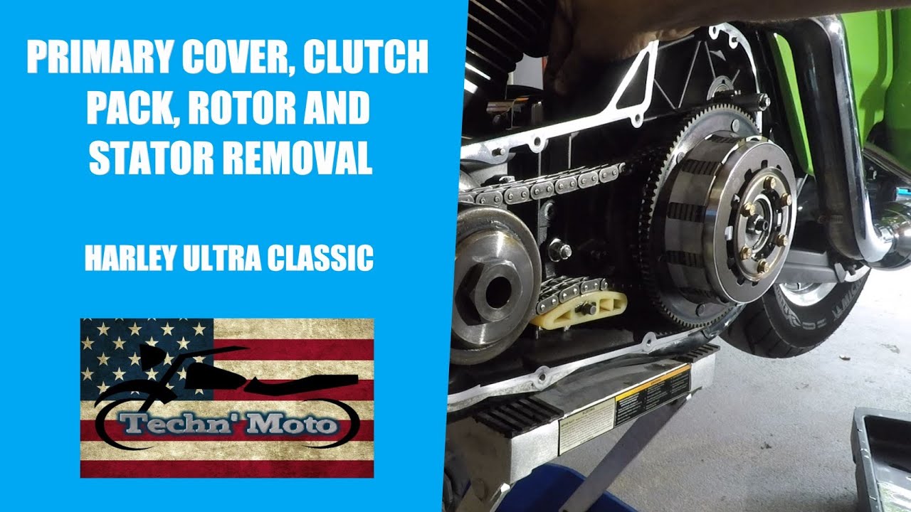 Harley Davidson Primary Cover, Clutch Pack, Rotor and Stator Removal ...