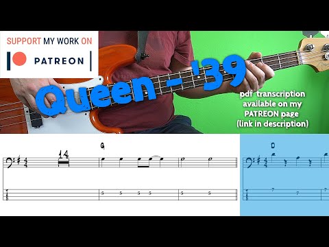Queen - '39 (Bass cover with tabs)