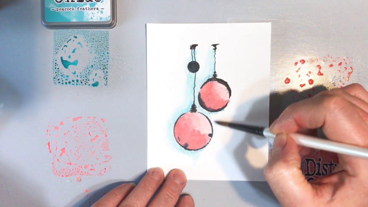 Water coloring with distress oxides! - YouTube