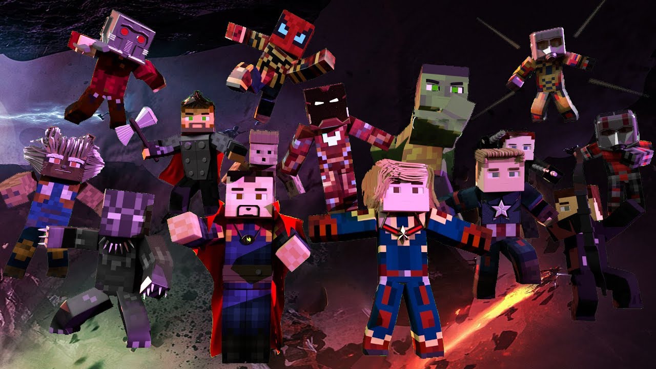 Avengers 4 Endgame in Minecraft: All Heroes and Villains - YouTube
