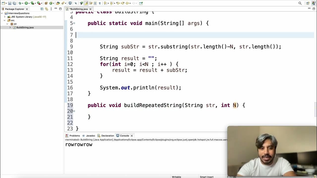 Interview Questions - QA Automation Engineer - Java ReBuild a String with its repeated SubString ...