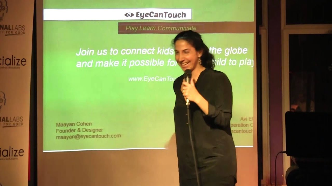 Maayan Cohen presenting EyesCanTouch at the first Tech For Impact ...