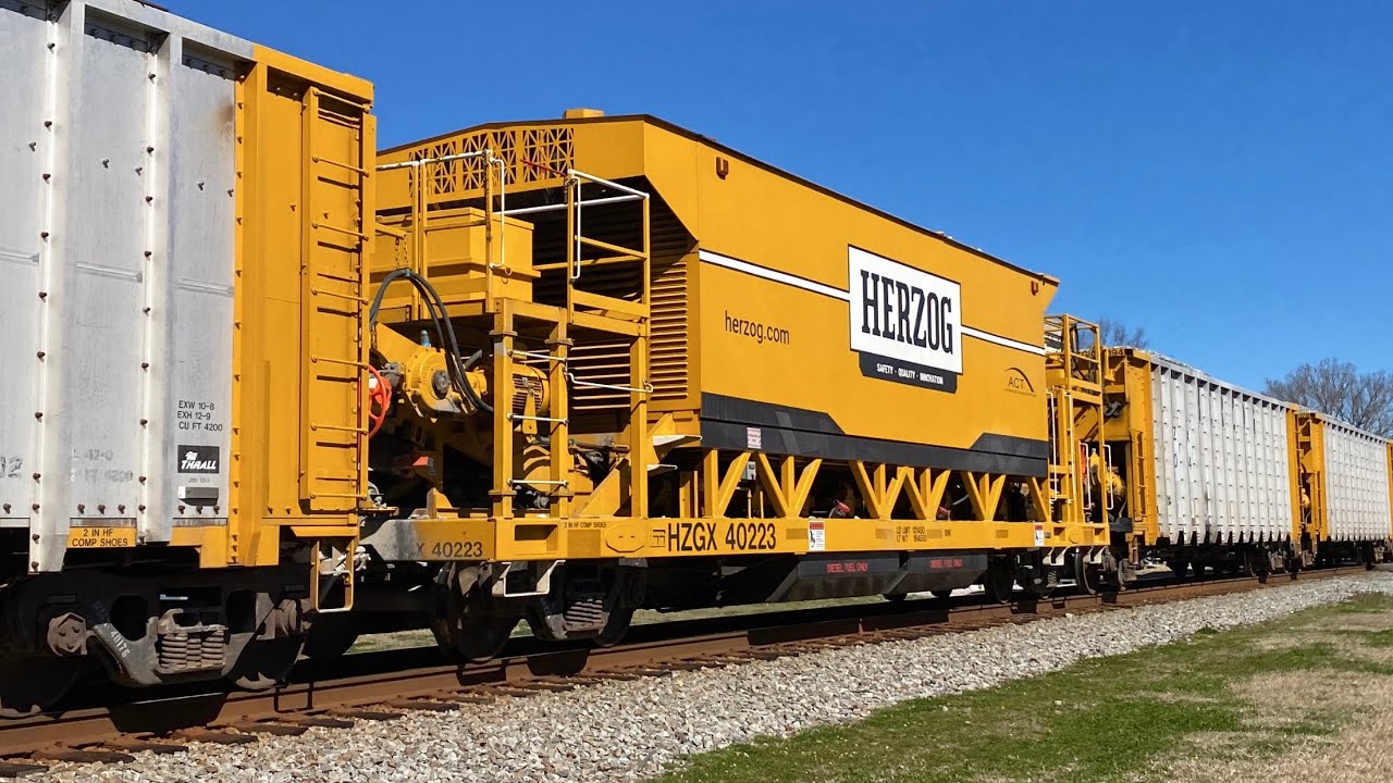 Herzog's Automated Conveyor Train Through Benson, NC - YouTube