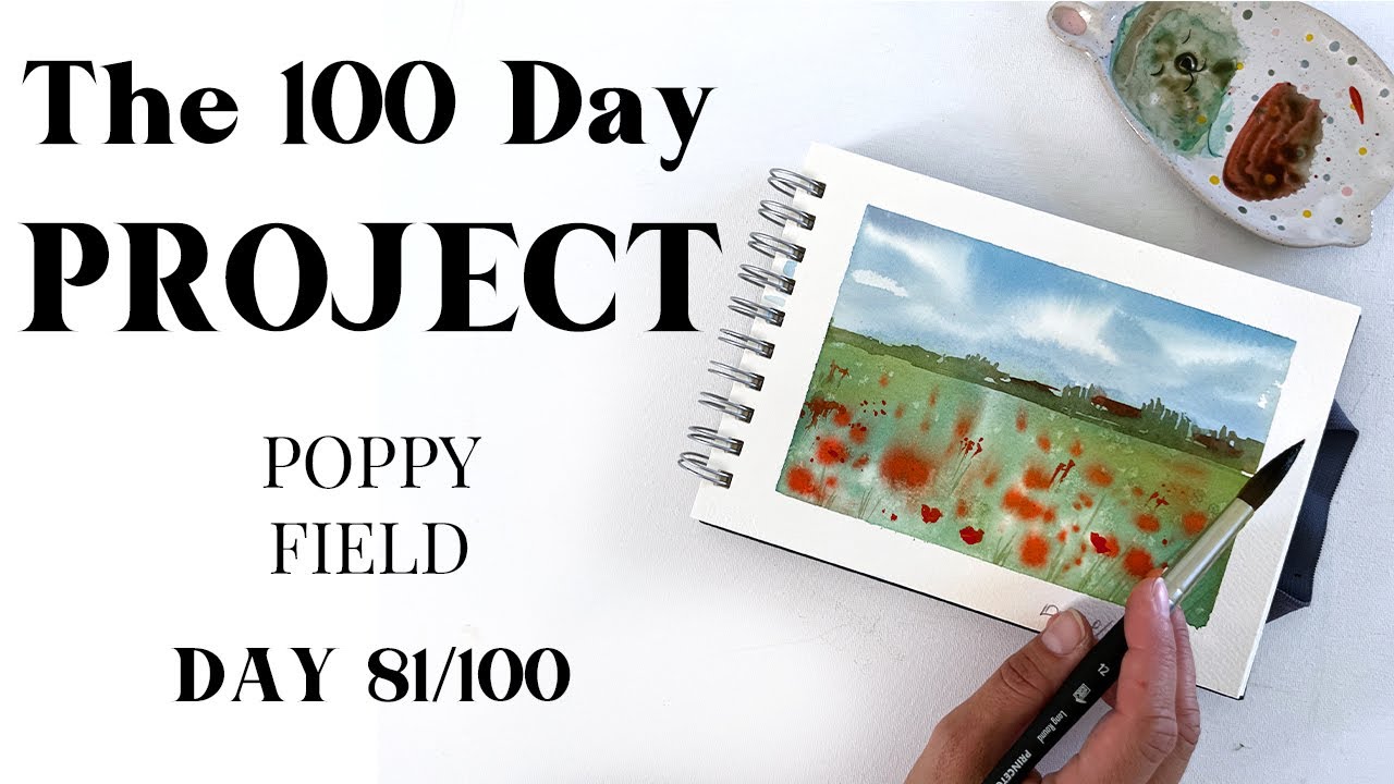 Watercolor POPPY field. EASY painting idea 81/100 - YouTube