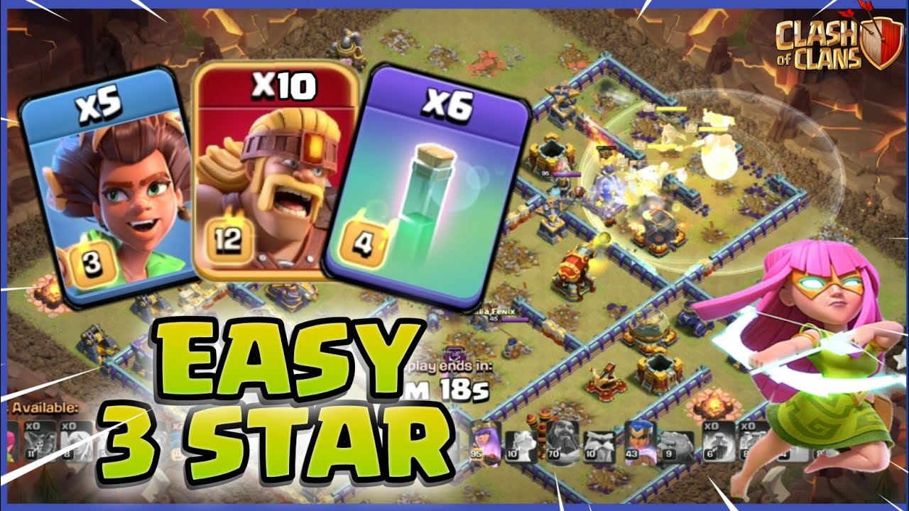 ROOT Rider Super Barb With Super Archer Clone - TH16 Attack Strategy ...