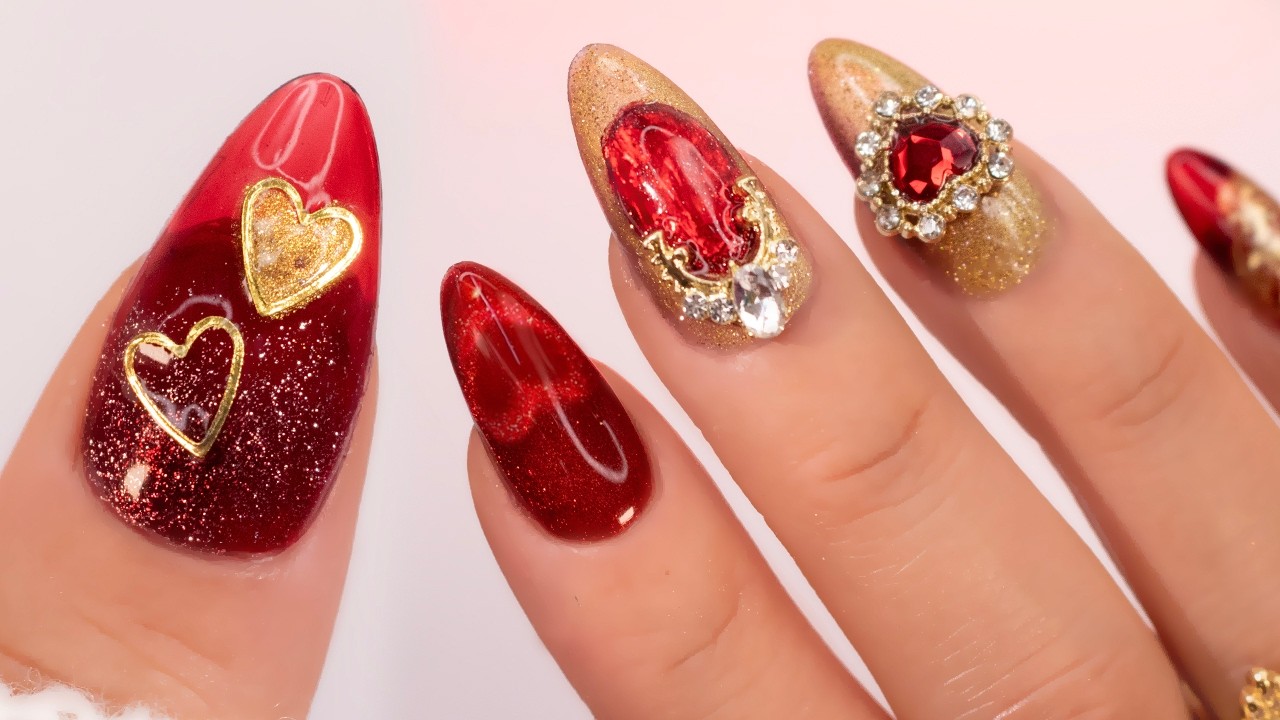 Uñas SAN VALENTIN / soft gel full tips - YouTube