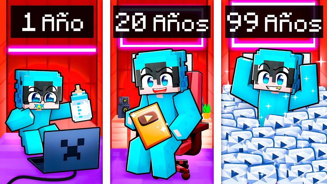 Sobreviviendo 100 AÑOS como YouTuber en Minecraft! - YouTube