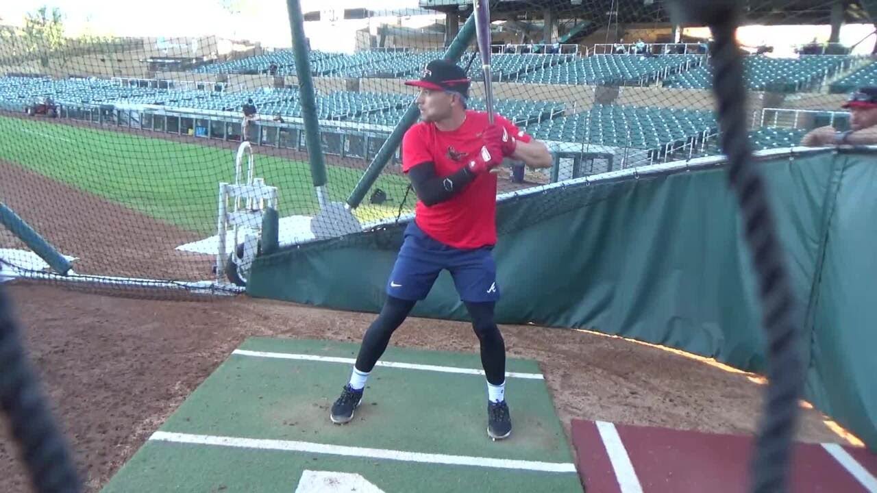 Cal Conley, SS, Atlanta Braves — (2022 Arizona Fall League) LH BP - YouTube