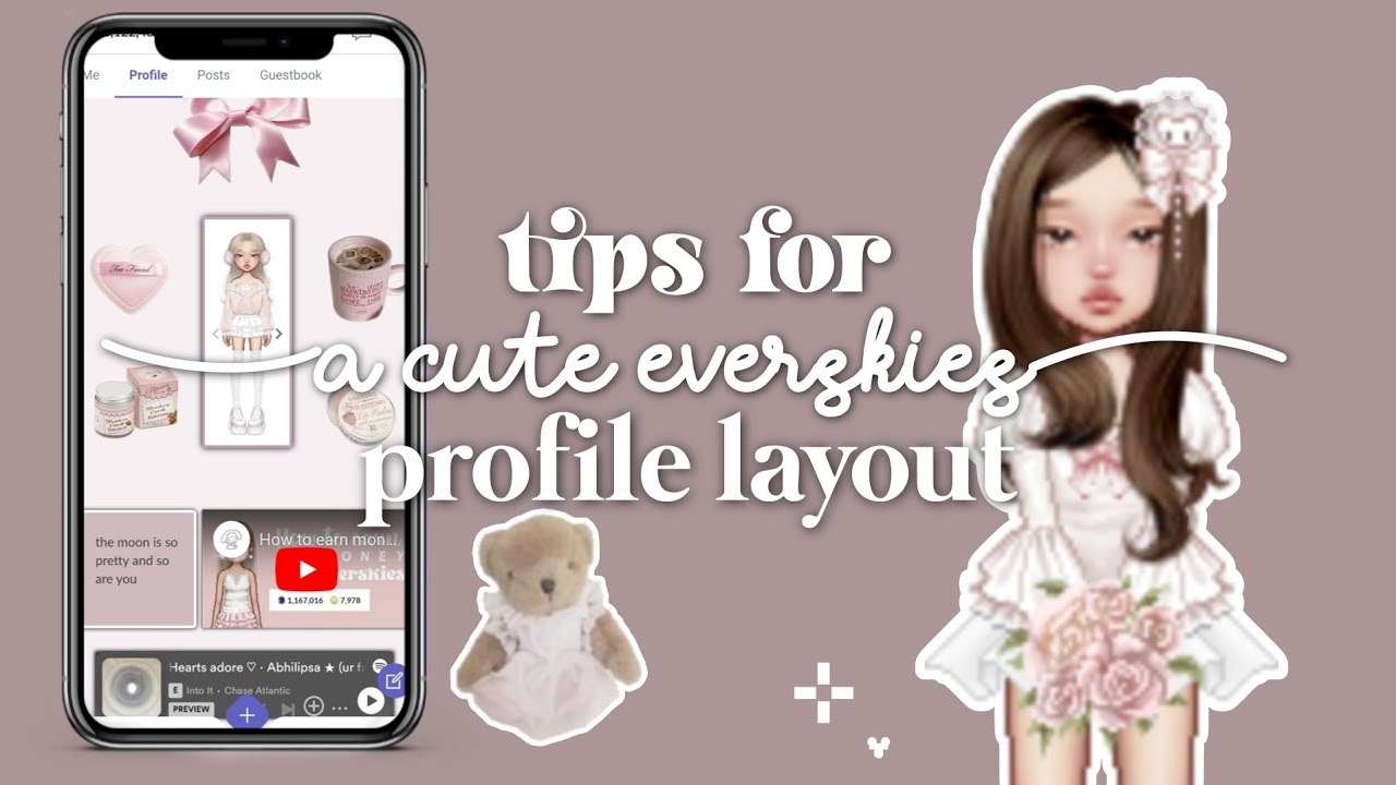 tips for a cute profile layout in everskies ♡ - YouTube
