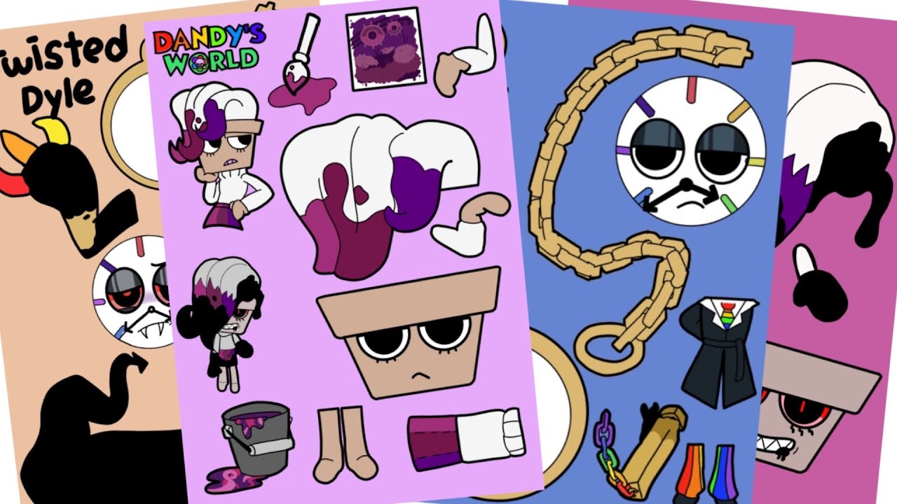Dandy's world Toons diy sticker -Brusha & Dyle & Twisted 댄디의세계 브러샤 ...