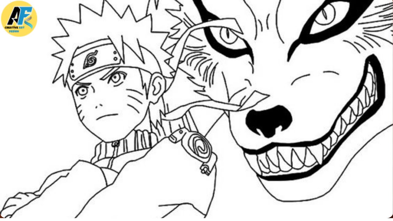 How to draw Naruto and Kurama | Kurama and Naruto step by step | easy ...