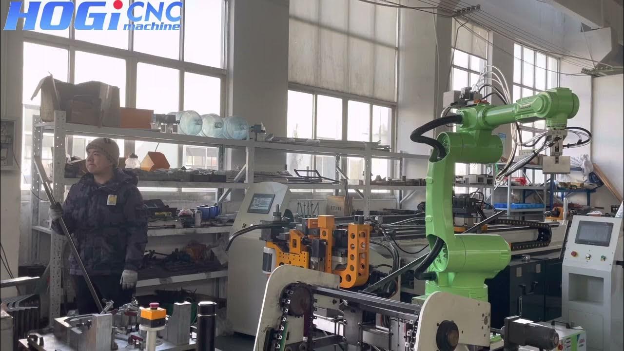Square tube automatic bending machine CNC tube bender with Robot loading and unloading round ...