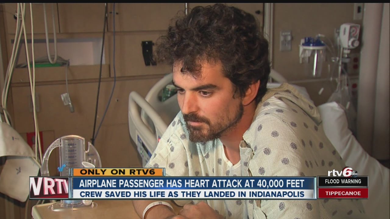 Man recovering in Indy after surviving mid-flight heart attack - YouTube