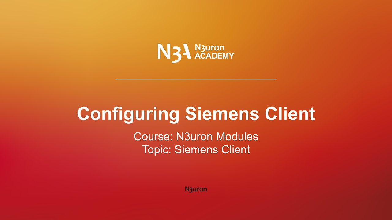 Configuring Siemens Client - YouTube