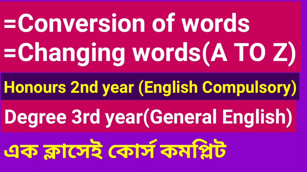 @ Conversion of words/Changing words(A TO Z). - YouTube