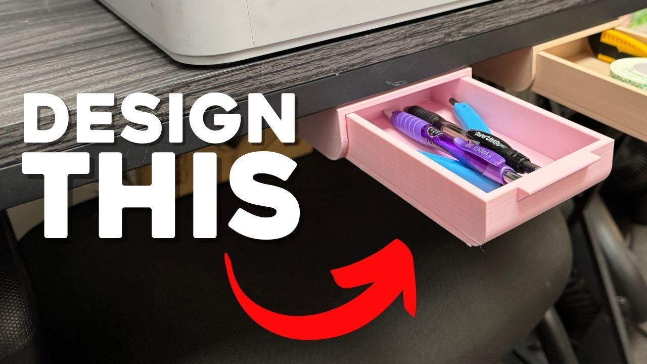 Design and 3D Print This UnderDesk Drawer | Fusion 360 Tutorial 2024 ...