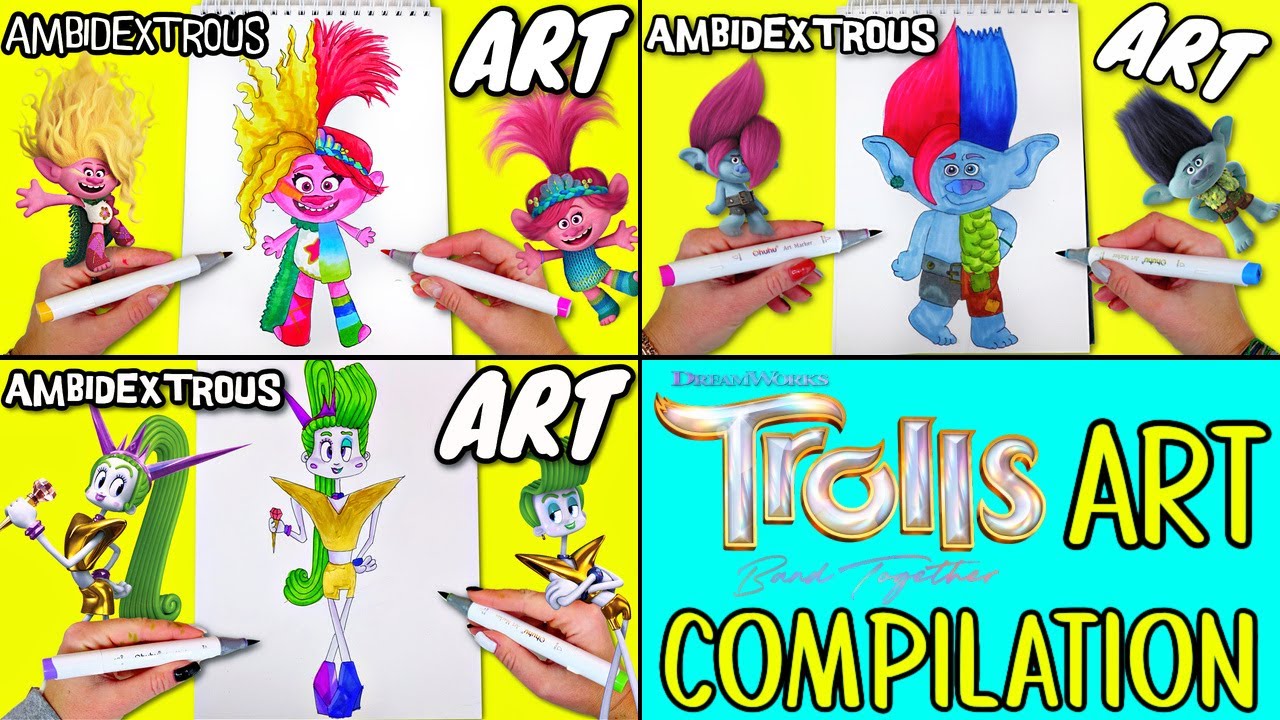 Trolls Brand Together Art Compilation: Poppy Viva Branch Floyd Velvet ...