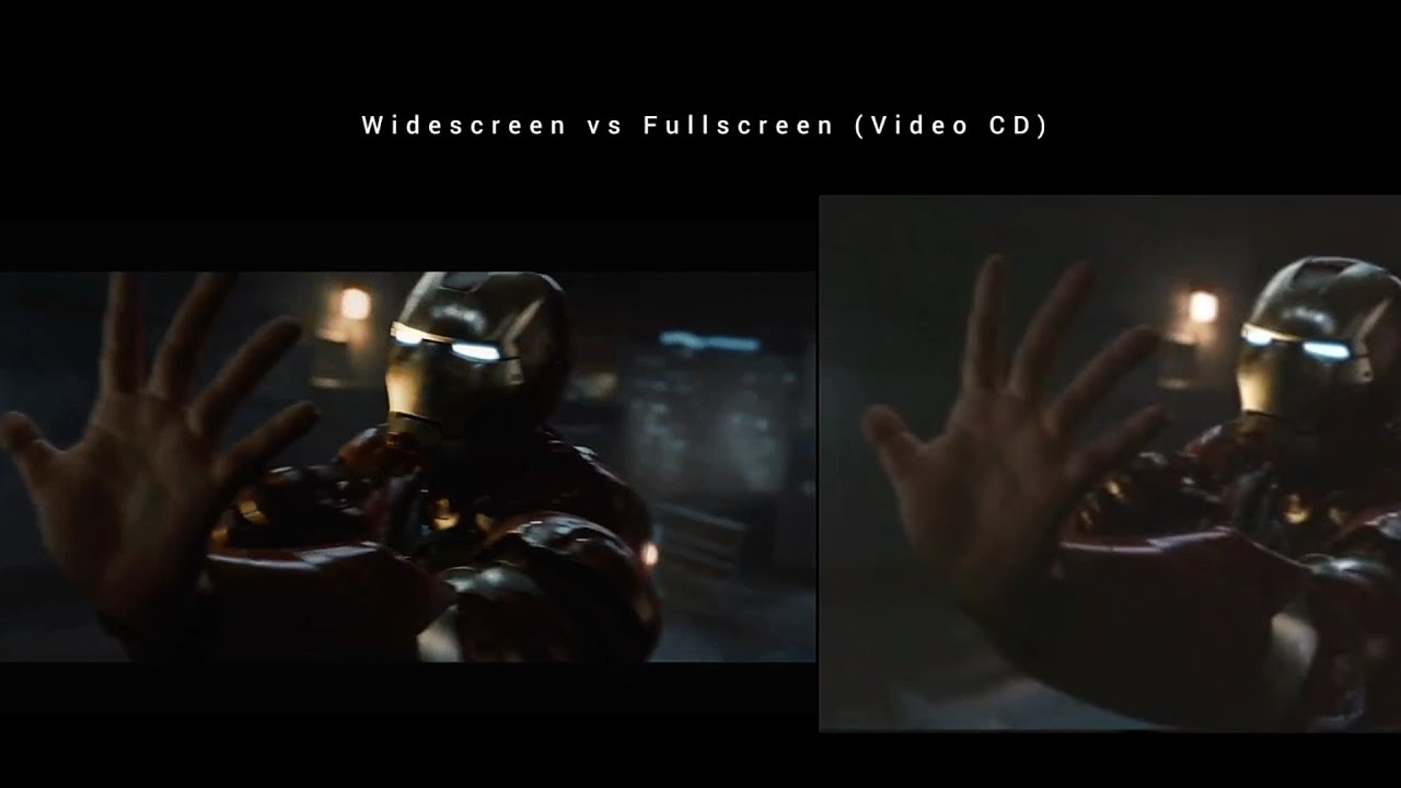 Iron Man (2008) Widescreen vs Fullscreen (VCD) aspect ratio comparison ...