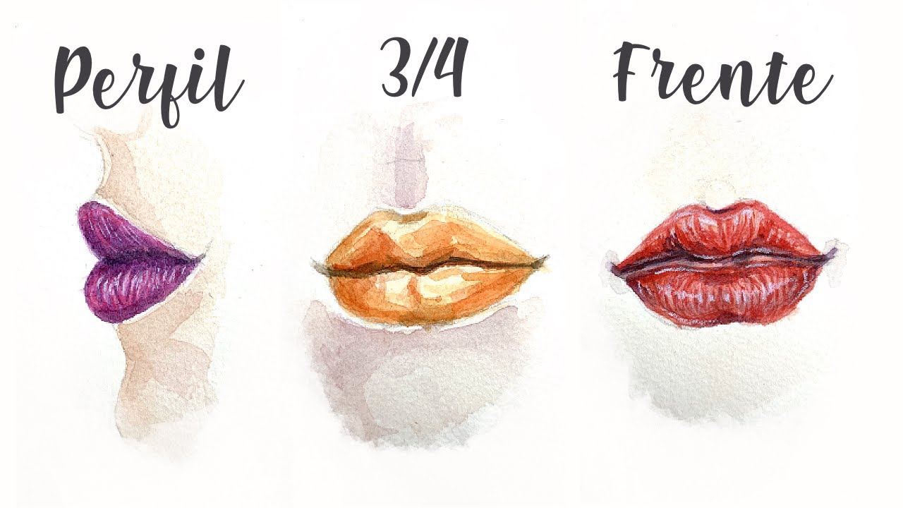 TUTORIAL COMO PINTAR LABIOS CON ACUARELA - YouTube