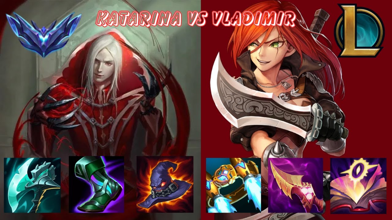 KATARINA VS VLADIMIR... STOMPING VLADIMIR WITH CONQUEROR RUNES ...