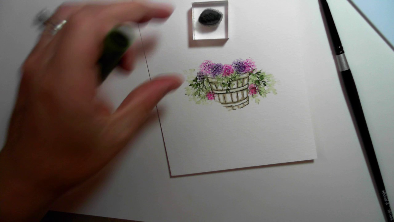 Easy Watercolor Tutorial - Art Impressions Stamps - YouTube