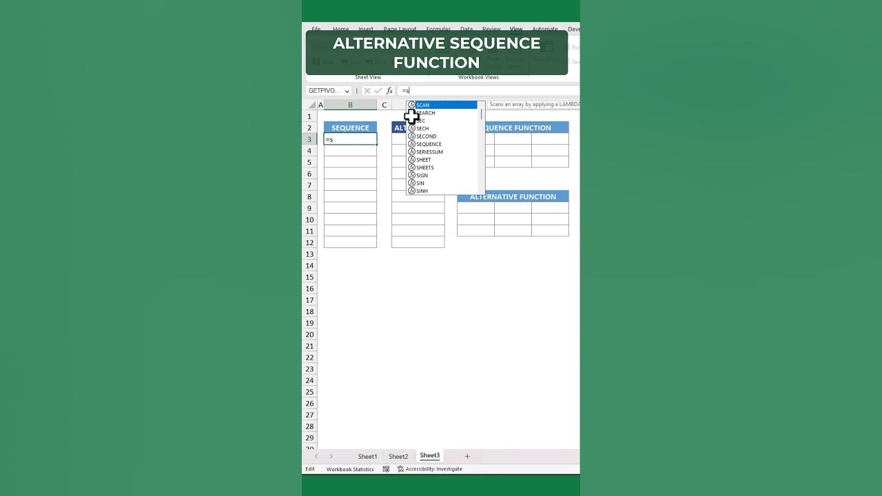 Alternative SEQUENCE Function for all Excel Version - YouTube