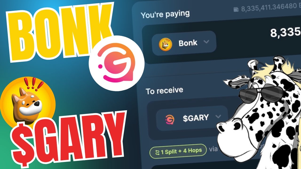 Swapping Bonk for $GARY Coin on Jupiter Swap - YouTube
