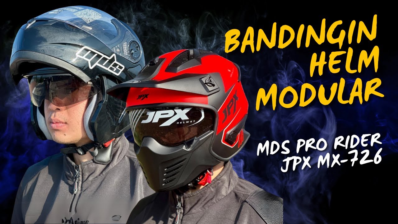 BATTLE HELM MODULAR: MDS PRO RIDER VS JPX MX 726 | HELMPALUMURAH - YouTube
