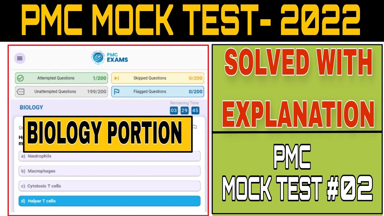 PMC Mock MDCAT Practice Test 2 (2022) | PMC Biology test with detail ...