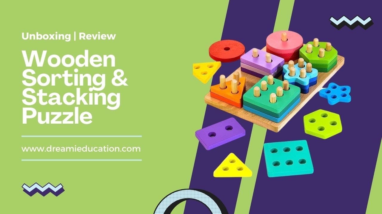 Wooden Sorting & Stacking Puzzle by HELLOWOOD | Unboxing | Review ...