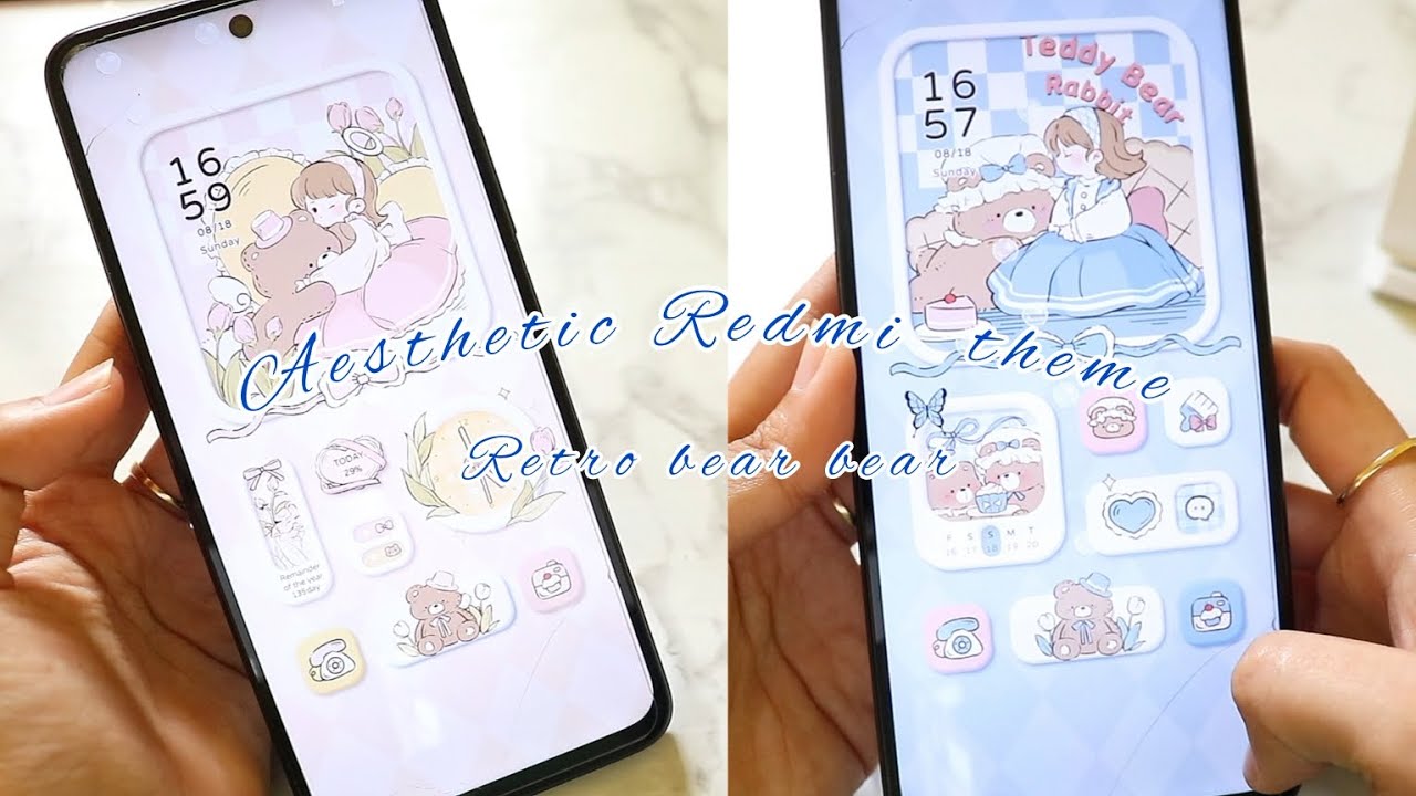 Cute aesthetic Redmi Theme for free | Redmi 12 🐻 - YouTube