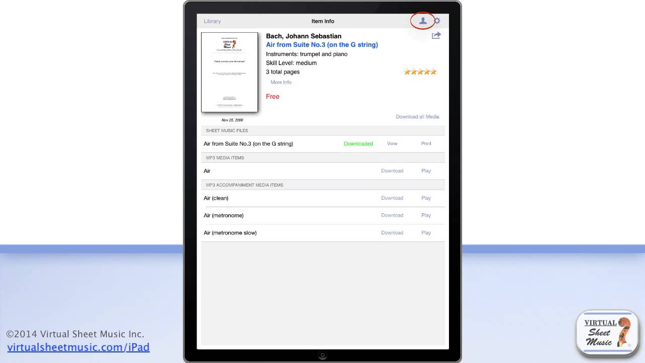 VSM App Ver. 4.6 - Item View - Virtual Sheet Music Viewer Application ...