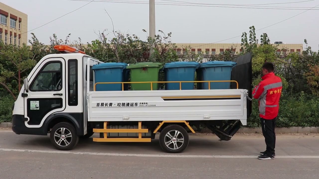 Garbage bin collection truck-Samll electric trash vehicle-refuse ...