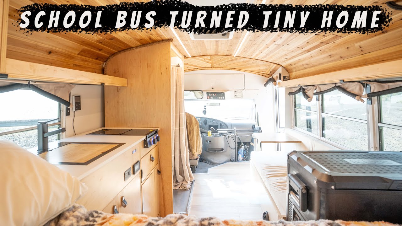 The Best Short Bus Layout (After 4 Previous Builds) - SKOOLIE TOUR ...