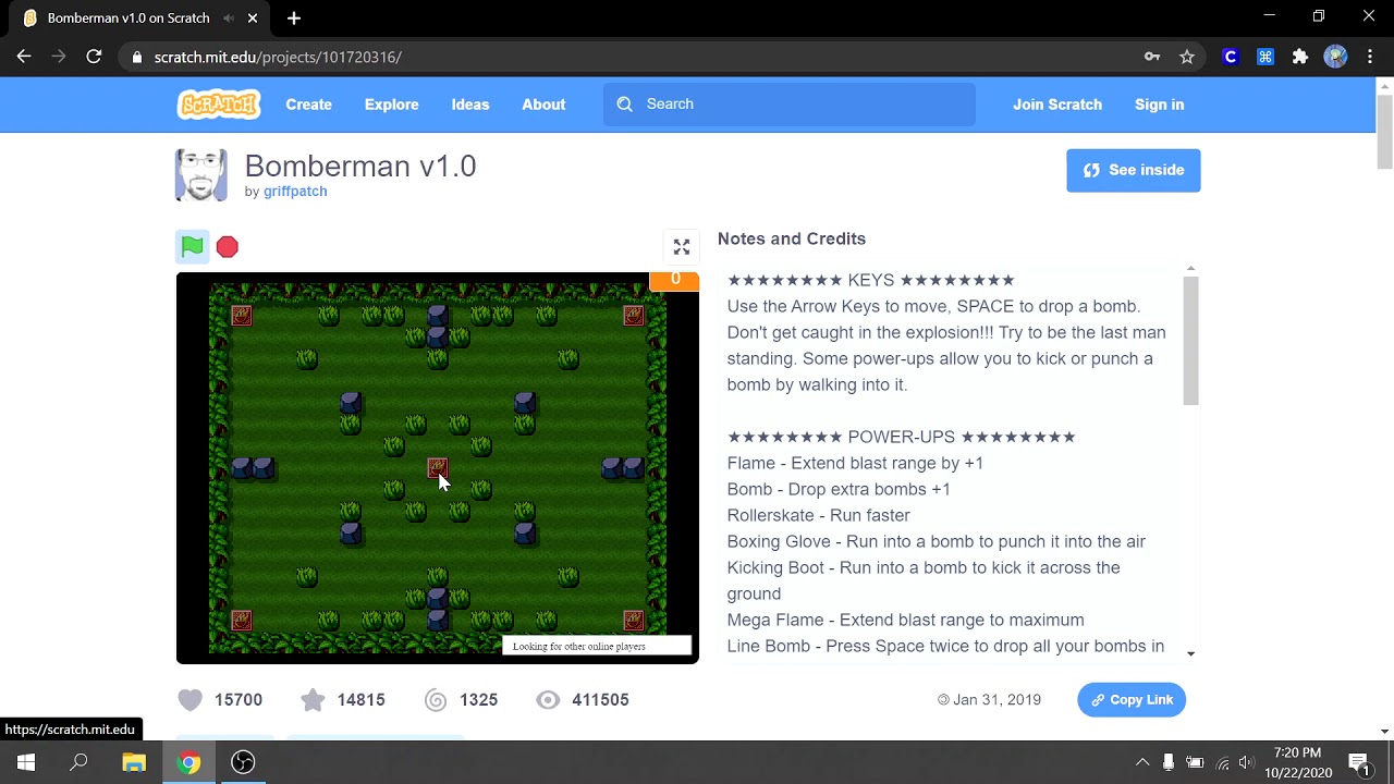 Bomberman (Scratch): Obtain Powerup - Bomb in 2.96 - YouTube