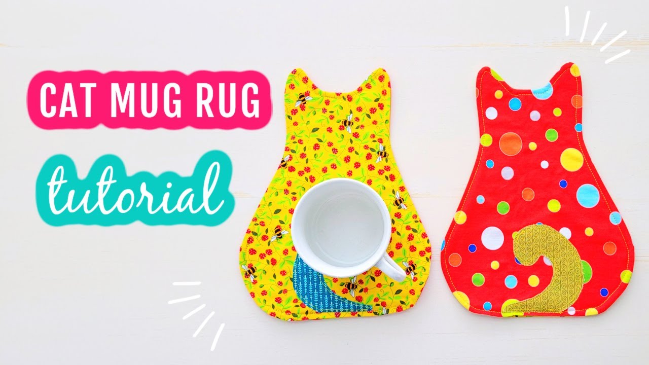 Cat Mug Rug Tutorial #catmugrug #catcoasters #mugrugs - YouTube