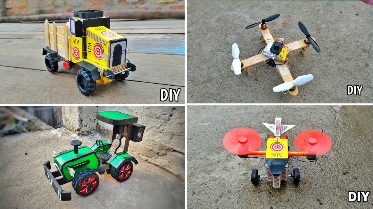 How To Build Four Amazing DIY TOYs |Homemade Inventions School Project ...
