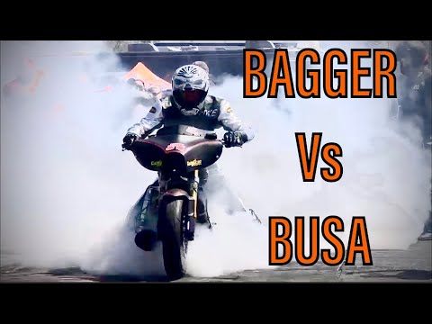EPIC Bagger vs Busa grudge race! Spoiler alert: BAGGER WINS!!! - YouTube