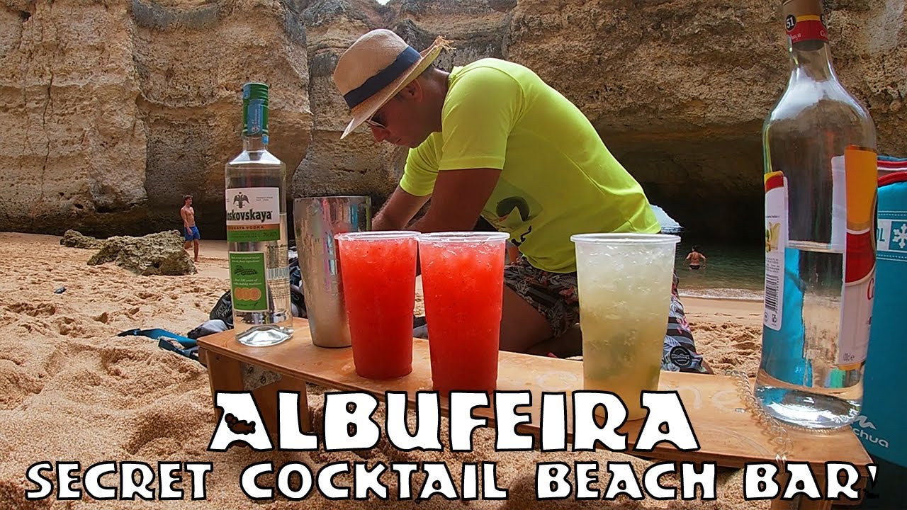 Portugal, Albufeira - Secret Cocktail Beach bar! - YouTube