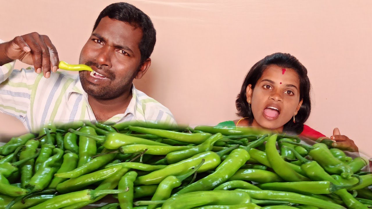 GREEN CHILLI eating challenge - YouTube