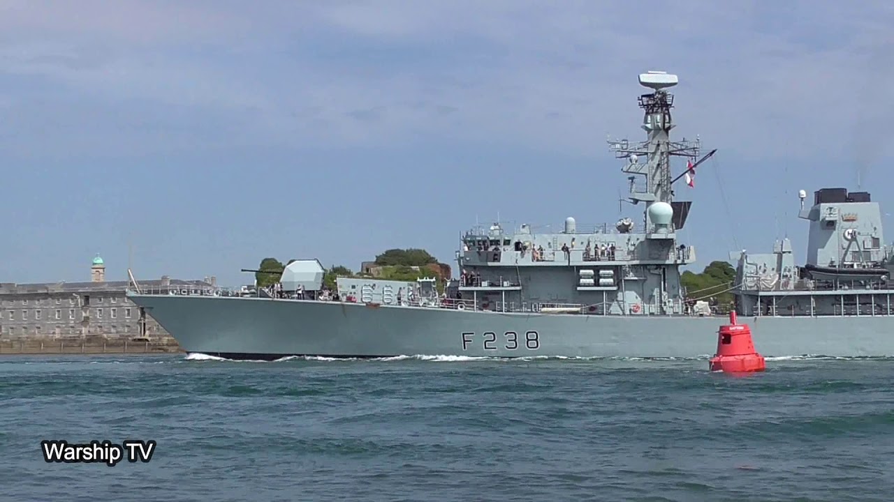 HMS NORTHUMBERLAND F238 ENTERS DEVONPORT NAVAL BASE AT MOUNT EDGCUMBE ...