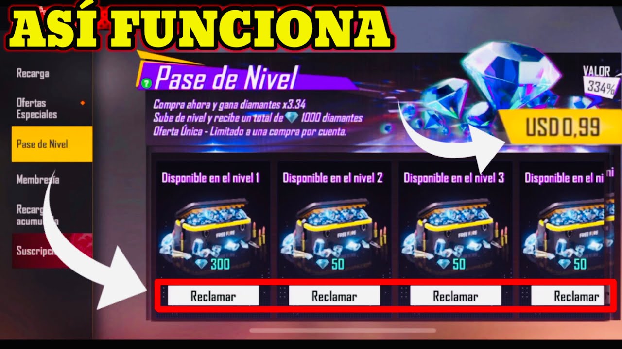 COMO funciona el PASE DE NIVEL en FREE FIRE, ¿Se puede COMPRAR EL PASE ...