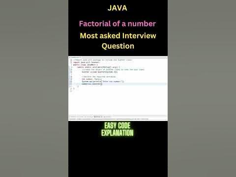 Factorial of a number in Java | Java Interview Question #shorts - YouTube