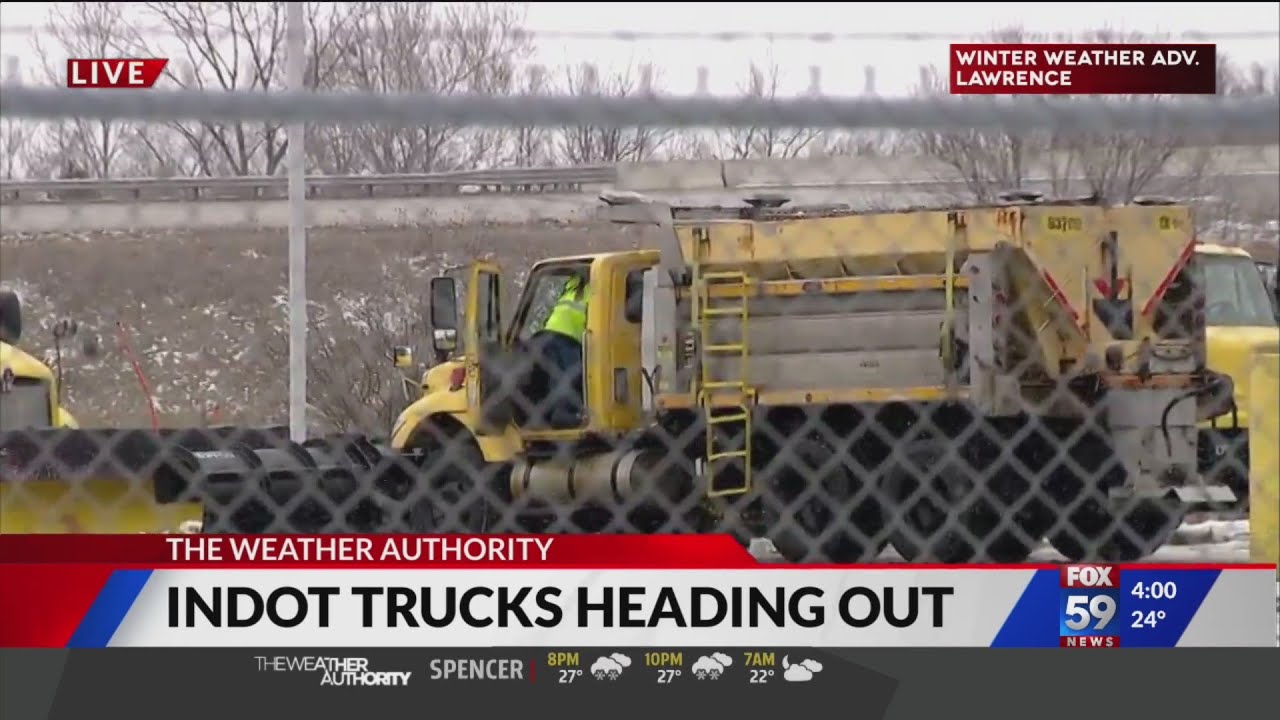 Bitter cold remains as INDOT trucks hit the roads - YouTube