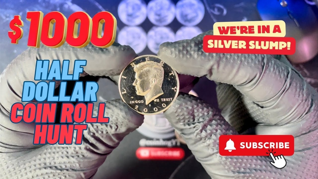 We're in a Silver Slump - $1000 Half Dollar Coin Roll Hunt - YouTube