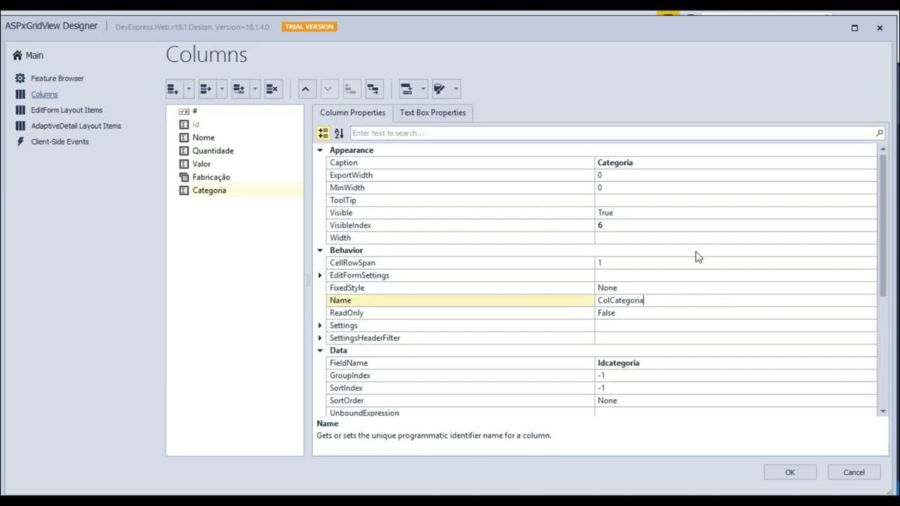 Curso de DevExpress para Web - Aula 8 - Controle AspxGridView - Definindo Colunas - YouTube