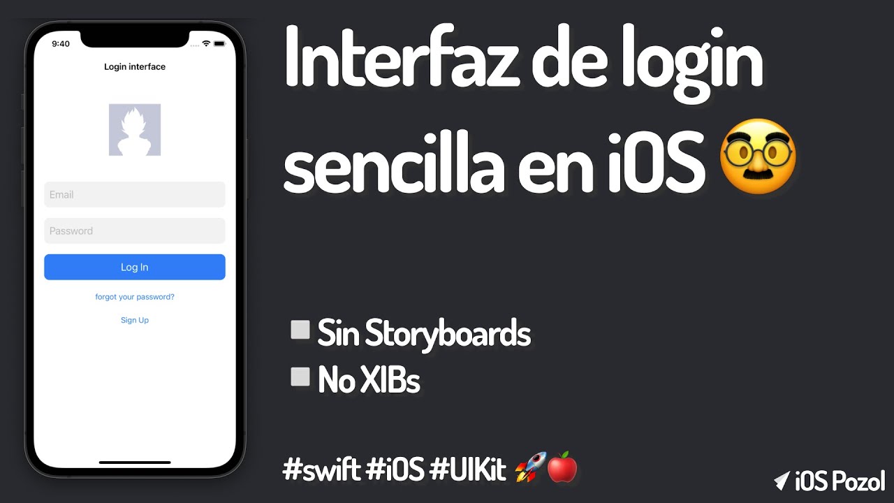 Interfaz sencilla de un login en UIKit sin Storyboards - YouTube