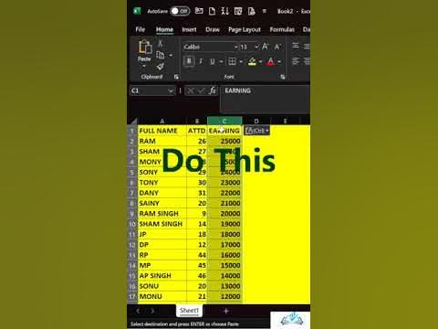 EXCEL COPY PASTE TRICK | EXCEL COPY PASTE SHORTCUT | learnandearns - YouTube