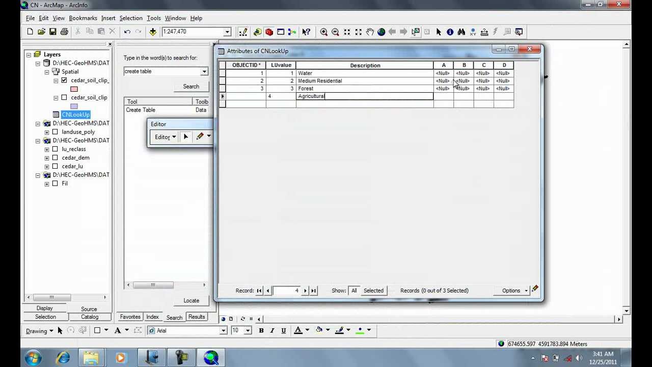 Arcgis Hec Geohms Creating Scs Curve Number Creating Cn Lookup Table 19 Of 24 Youtube