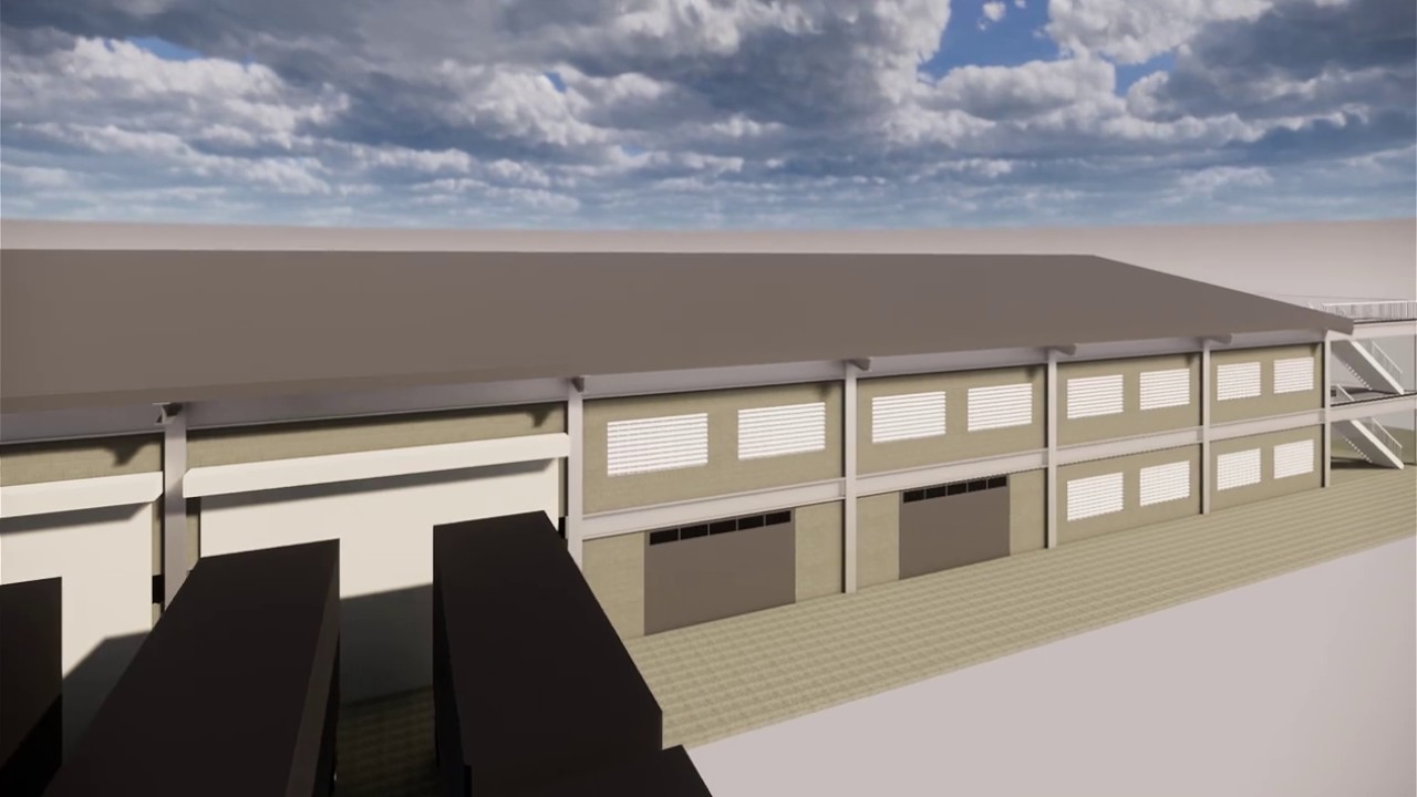 Live Render Walk-through of Warehouse type structure - YouTube